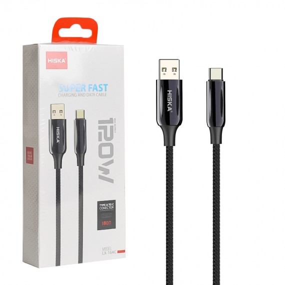 فروش عمده کابل تایپ سی (Type-C) هیسکا (HISKA) طول 1.8 متر مدل LX-16AC