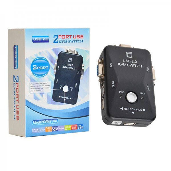 فروش عمده سوئیچ 2 پورت دستی KVM رویال (Royal) مدل KVM21UA