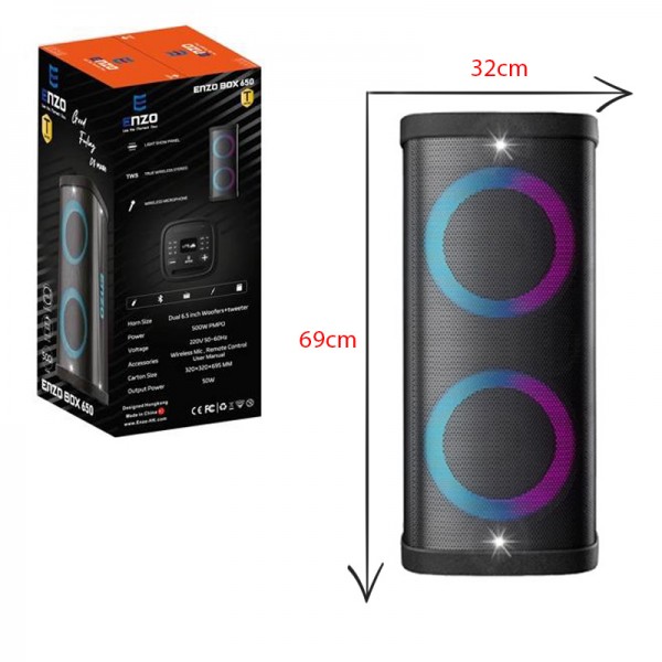 فروش عمده اسپیکر بلوتوث پارتی باکس انزو (ENZO) مدل ENZO BOX650