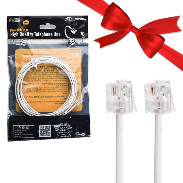 فروش عمده بسته 1+5 کابل تلفن وارداتی جیان لانگ (JIAN LONG) طول 2 متر ...