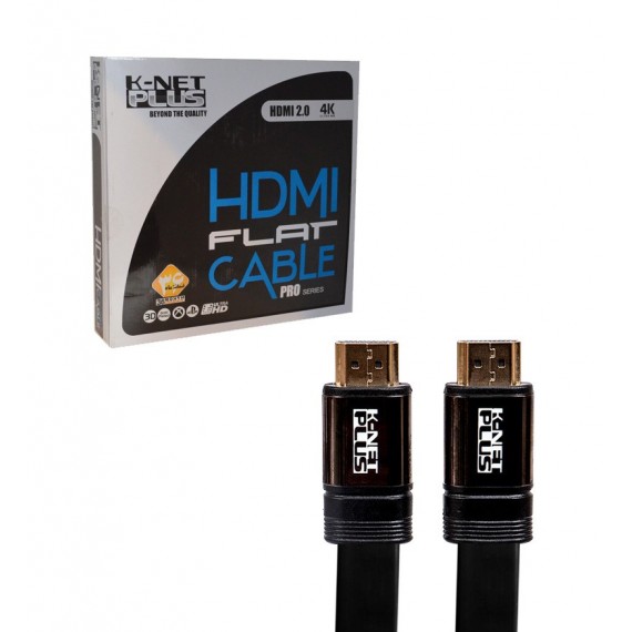 فروش عمده کابل 4K-3D 2.0 HDMI فلت طول 30 متر Knet Plus مدل Black
