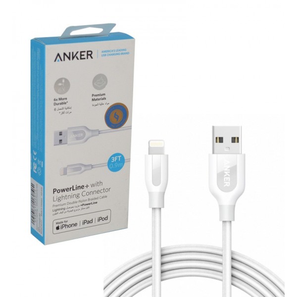 مرکز فروش اینترنتی کابل آیفون Lightning طول 0.9 متر Anker مدل A8121