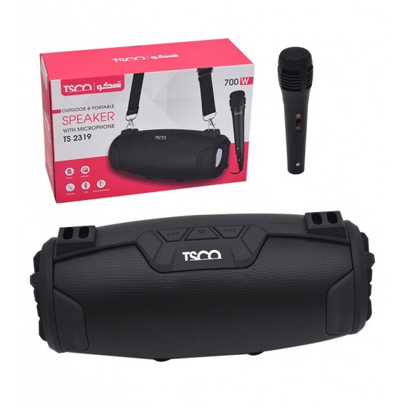خرید عمده اسپیکر بلوتوث فلش و رم خور شارژی TSCO مدل TS 2319 + میکروفن