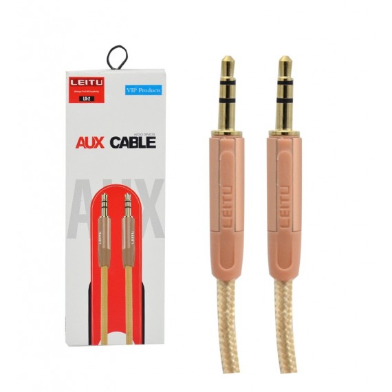 فروش عمده کابل 1 به 1 صدا (AUX) طول 1 متر لیتو (LEITU) مدل LX-2