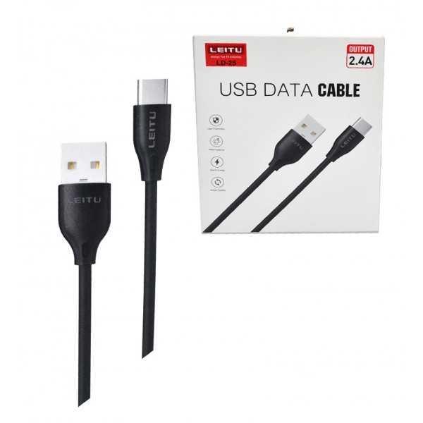پخش عمده کابل شارژ تایپ سی (Type-C) لیتو (LEITU) مدل LD-25