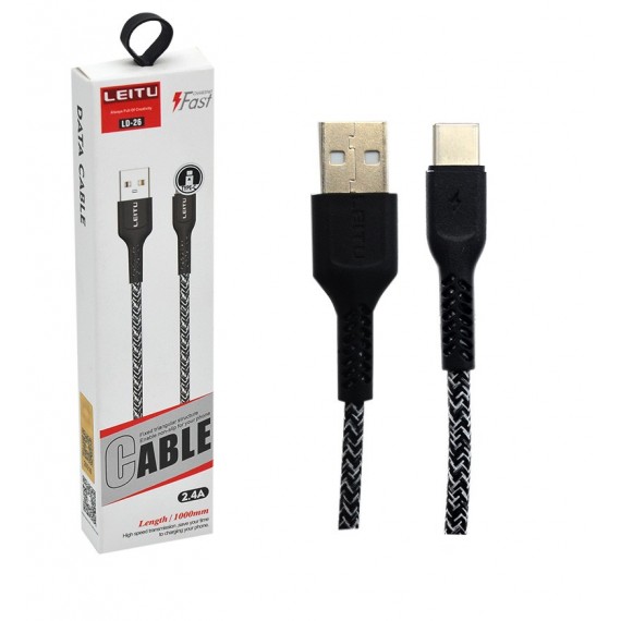 فروش آنلاین کابل شارژ تایپ سی (Type-C) لیتو (LEITU) مدل LD-26