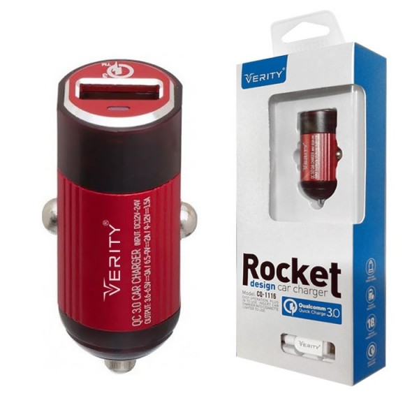 فروش ویژه شارژر فندکی تک پورت + کابل اندروید وریتی (Verity) مدل CQ-1116