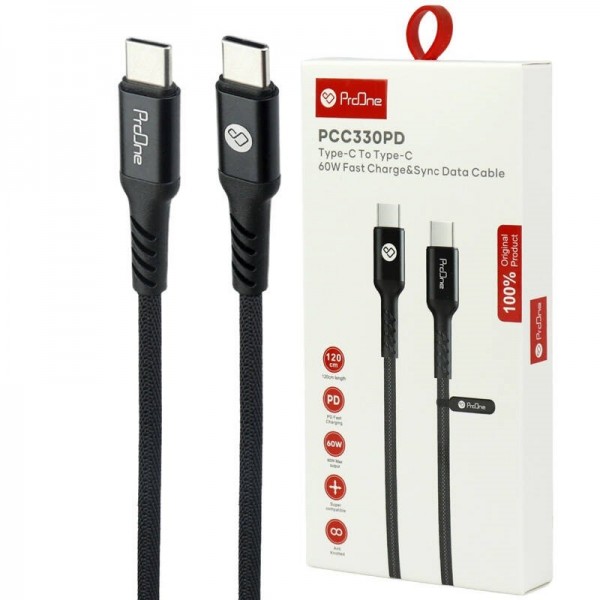 فروش کابل کابل (Type-C To Type-C) کنفی پرووان (ProOne) طول 1.2 متر مدلPCC330PD