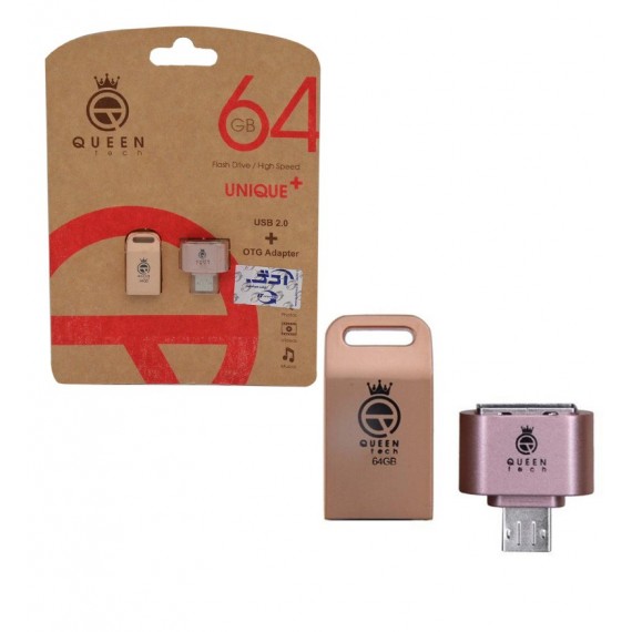 فروش عمده فلش کویین تک (Queen Tech) مدل 64GB UNIQUE + تبدیل OTG