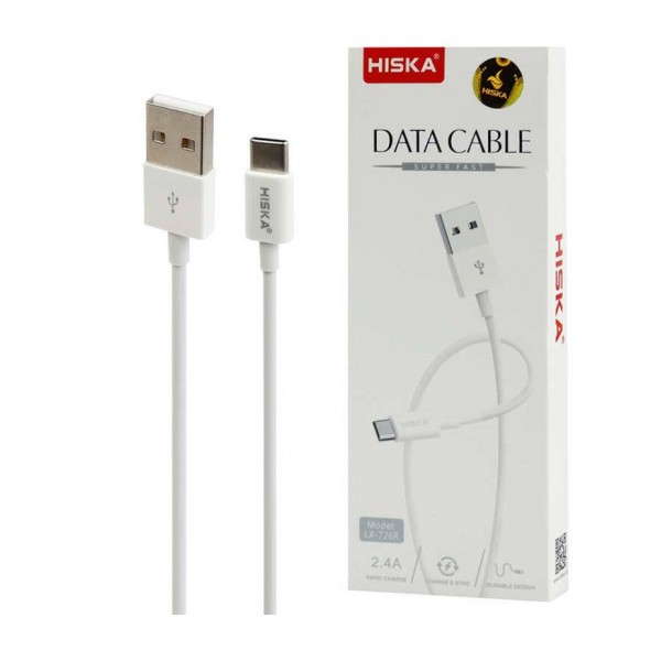 فروش عمده کابل تایپ سی (Type-C) هیسکا (HISKA) طول 1 متر مدل LX-726R