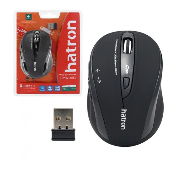 موس بی صدا بی سیم hatron مدل HMW120SL مشکی