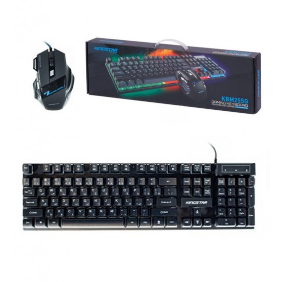 خرید عمده کیبورد و موس گیم کینگ استار (KINGSTAR) مدل KBM255G
