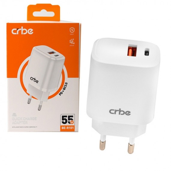 فروش عمده کلگی شارژر 2 پورت کربی (Crbe) مدل BE-R101