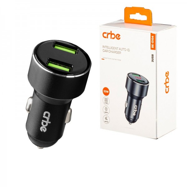 فروش عمده شارژر فندکی 33 وات دو پورت کربی (Crbe) مدل BE-G104