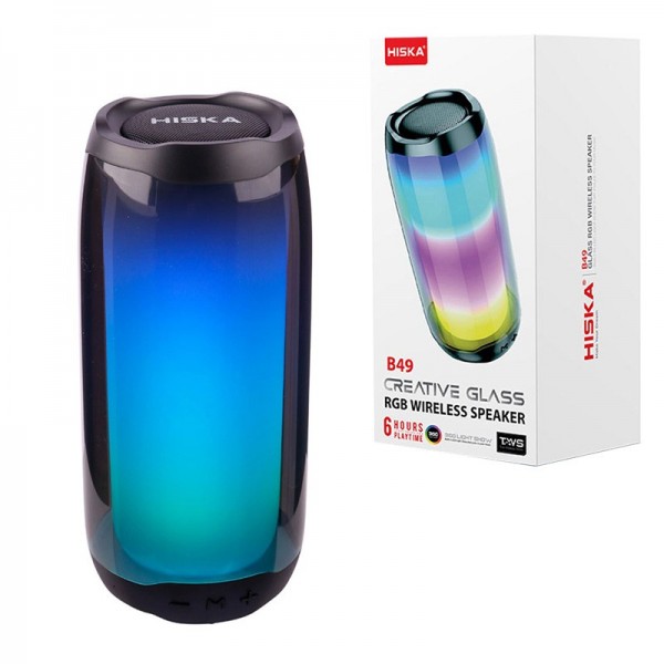 فروش عمده اسپیکر بلوتوث رم و فلش خور RGB دار هیسکا (HISKA) مدل B49