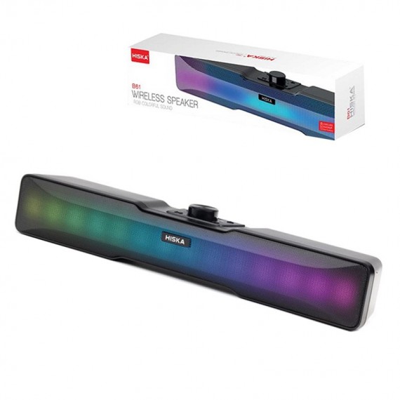فروش عمده اسپیکر بلوتوث رم و فلش خور RGB دار هیسکا (HISKA) مدل B61