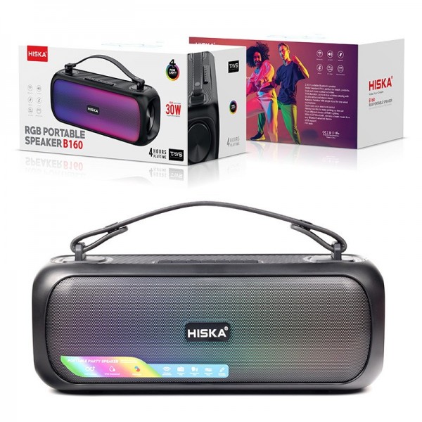 فروش عمده اسپیکر بلوتوث فلش خور RGB دار هیسکا (HISKA) مدل B160