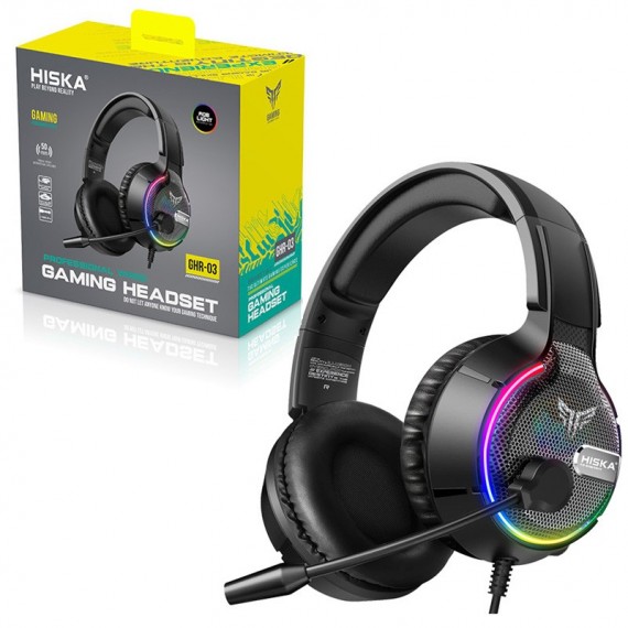 فروش عمده هدست گیمینگ سیم دار هیسکا (HISKA) مدل GHR-03
