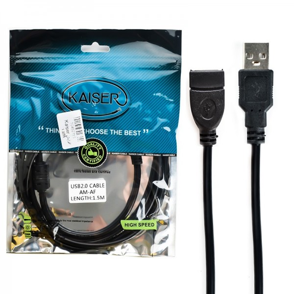 خرید عمده کابل افزایش طول USB کایزر (KAISER) طول 1.5 متر