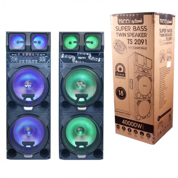 فروش عمده اسپیکر بلوتوث رم و فلش خور 2 قلو تسکو (TSCO) مدل TS 2091