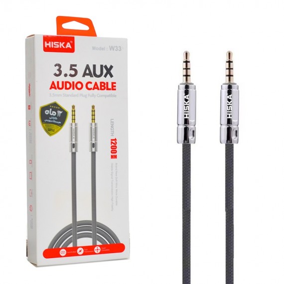 فروش عمده کابل 1 به 1 صدا (AUX) هیسکا (HISKA) طول 1.2 متر مدل W33
