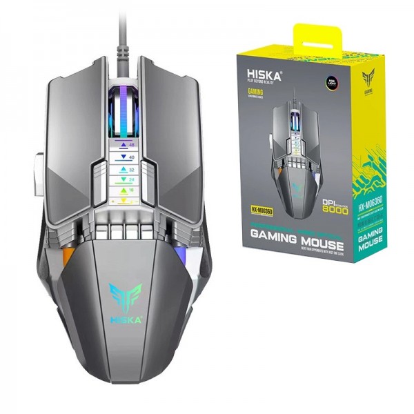 پخش عمده موس گیم سیم دار هیسکا (HISKA) مدل HX-MOG360