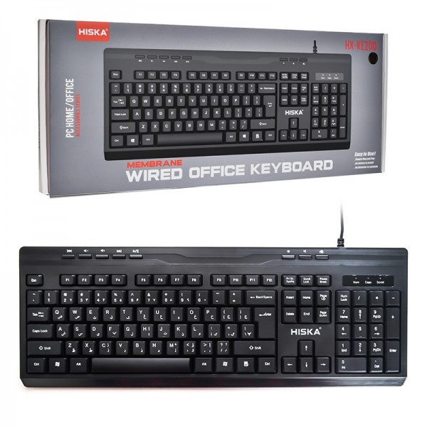 پخش عمده کیبورد سیم دار هیسکا (HISKA) مدل HX-KE200