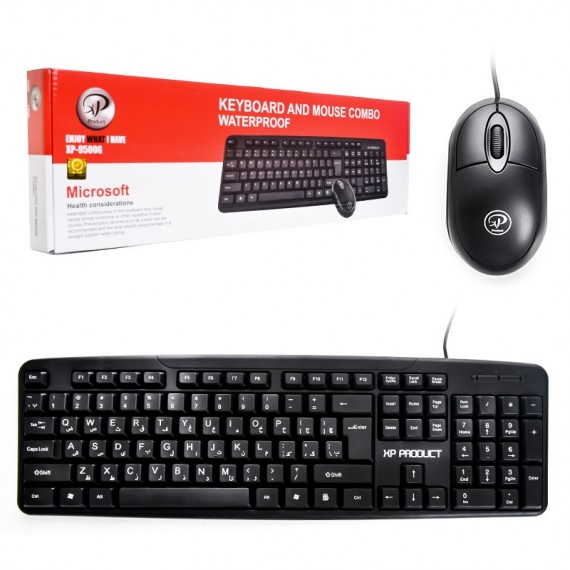 خرید عمده کیبورد و موس سیم دار ایکس پی (XP) مدل XP-9500G