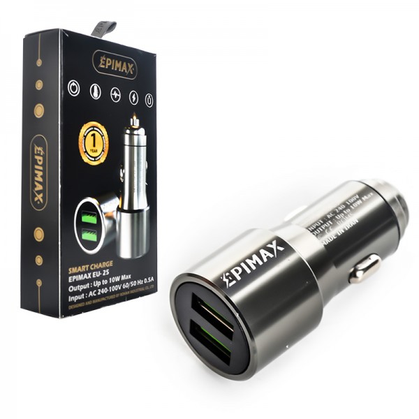 خرید عمده شارژر فندکی 2 پورت اپیمکس (EPIMAX) مدل EU-25