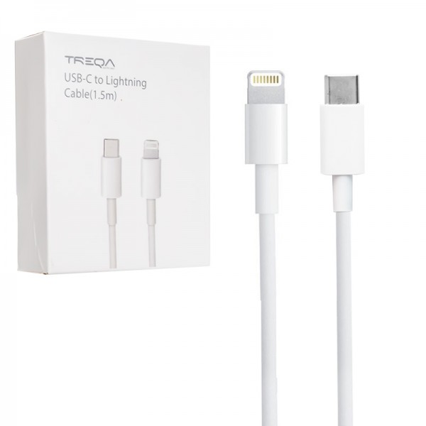 خرید عمده کابل تایپ سی به آیفون (Type-C to Lightning) ترکا (TREQA) طول 1.5 متر مدل CA-1514