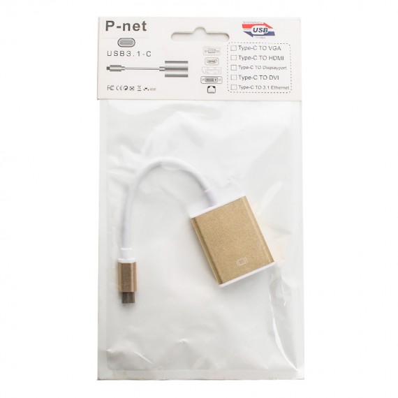 پخش عمده کابل تبدیل Type-C To VGA پی نت (P-net)