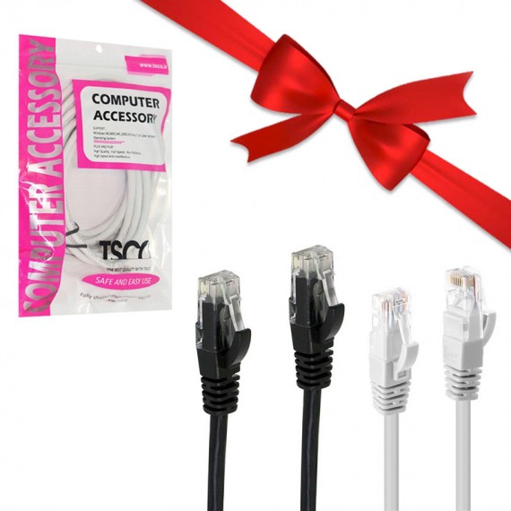 فروش عمده بسته 10 عددی کابل شبکه CAT5 پچ کرد طول 3 متر تسکو (TSCO) مدل TNC530 + یک عدد رایگان