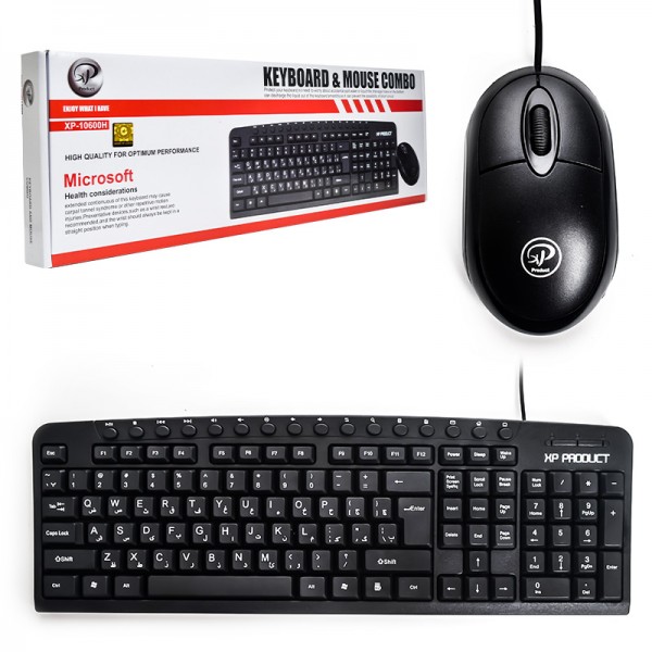 فروش عمده کیبورد و موس سیم دار ایکس پی (XP) مدل XP-10600H