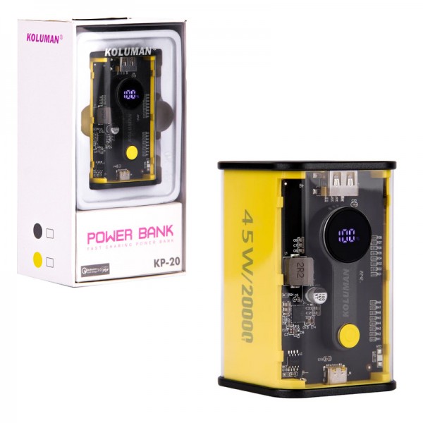 خرید عمده پاوربانک کلومن (KOLUMAN) مدل KP-20 ظرفیت 20000mAh