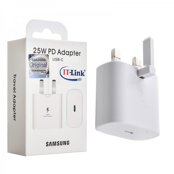 فروش عمده کلگی شارژر سه شاخه اروپایی سامسونگ (Samsung) 25W مدل EP-TA800 ...