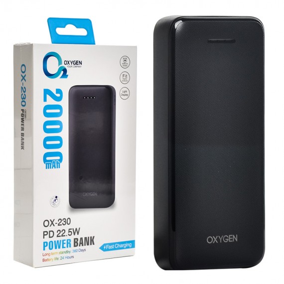 فروش عمده پاوربانک اکسیژن (OXYGEN) مدل OX-230 ظرفیت 20000mAh