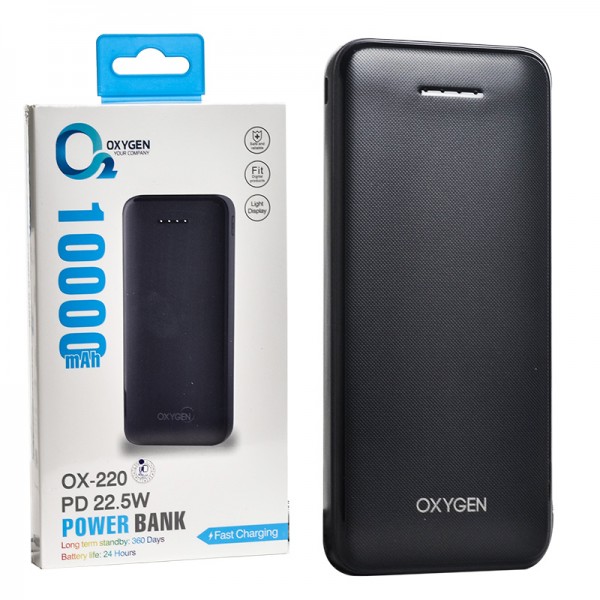خرید عمده پاوربانک اکسیژن (OXYGEN) مدل OX-220 ظرفیت 10000mAh