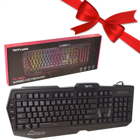 فروش عمده بسته 10 عددی کیبورد گیم سیم دار تسکو (TSCO) مدل TK 8121L + یک عدد رایگان