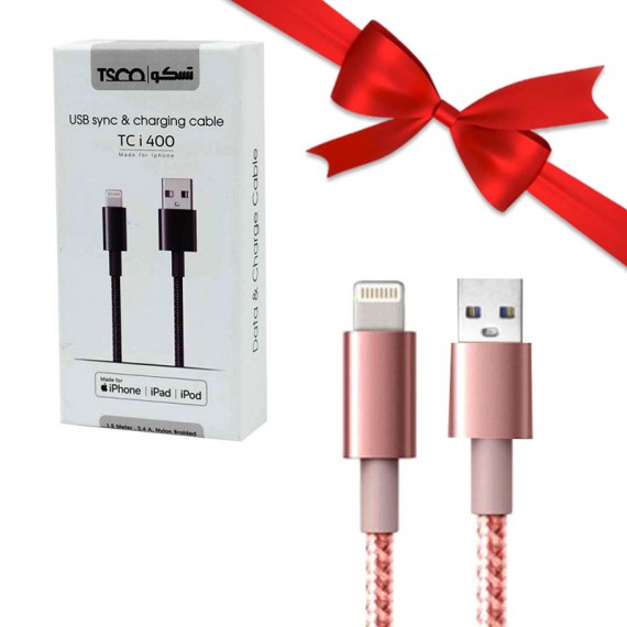 فروش عمده بسته 10 عددی کابل آیفون (lightning) تسکو (TSCO) طول 1.5 متر مدل TC I 400 + یک عدد رایگان