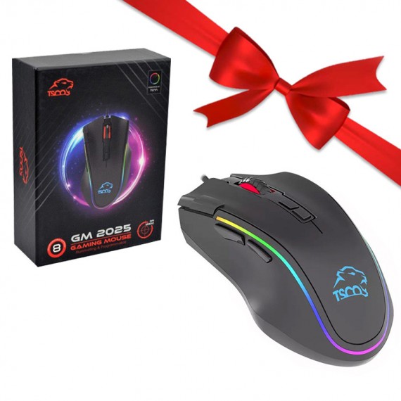 فروش عمده بسته 1+10 موس گیم سیم دار تسکو (TSCO) مدل GM 2025 (یک عدد هدیه)