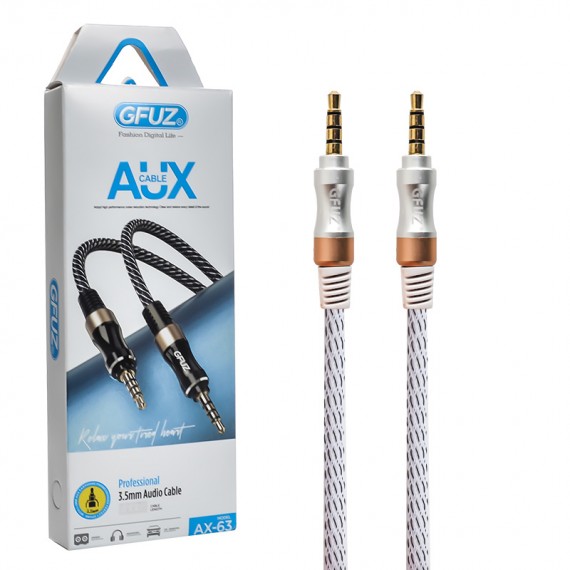 خرید عمده کابل 1 به 1 صدا (AUX) جی فوز (GFUZ) طول 1 متر مدل AX-63