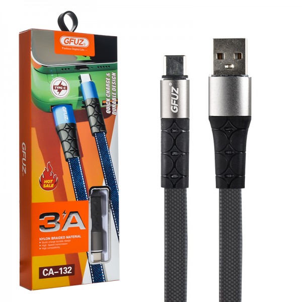 فروش عمده کابل تایپ سی (Type-C) فلت جی فوز (GFUZ) طول 1 متر مدل CA-132