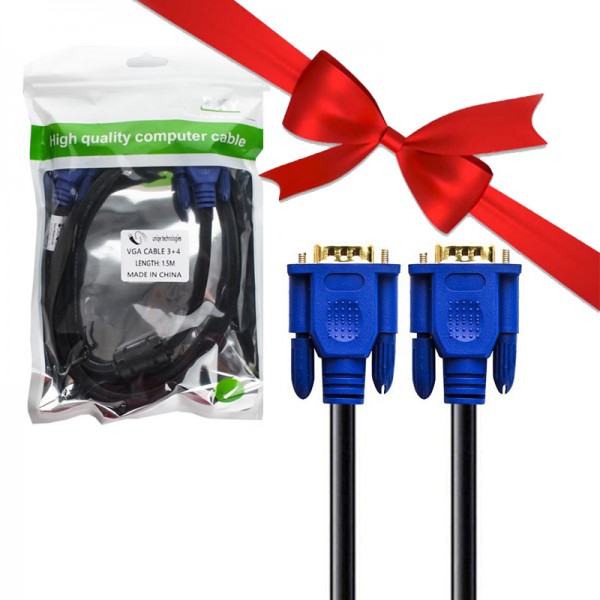 فروش عمده بسته 10 عددی کابل سوکت طلایی VGA (3+4) بی ایکس وای (BXY) طول 1.5 متر + یک عدد رایگان