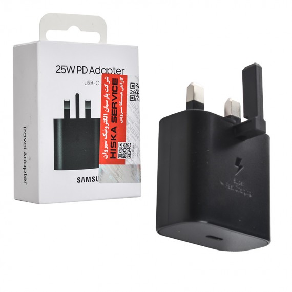 پخش عمده کلگی شارژر 25 وات سه شاخه اروپایی سامسونگ (SAMSUNG) مدل EP-TA800 AA گارانتی هیسکا سرویس