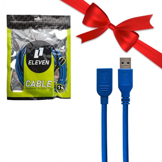 فروش عمده بسته 5+20 عددی کابل افزایش طول USB 3.0 الون (ELEVEN) طول 1.5 متر (پنج عدد هدیه)