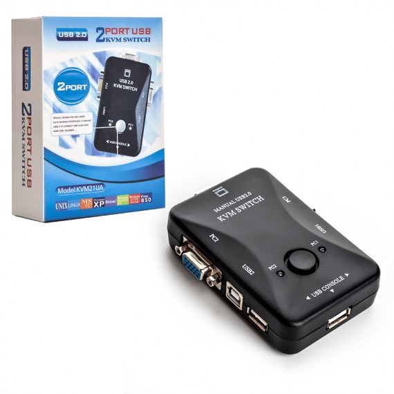 فروش عمده KVM سوئیچ 2 پورت دستی کی لینک (KLINK) مدل KVM21UA