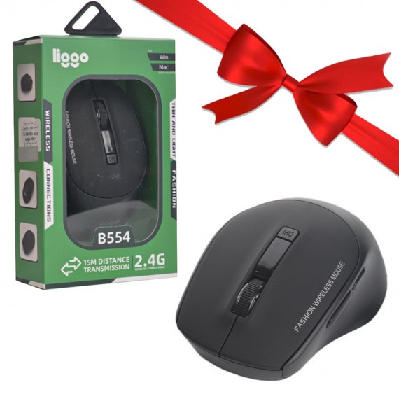 فروش عمده بسته 1+10 موس بی سیم لیگو (LIGGO) مدل B554 (یک عدد هدیه)