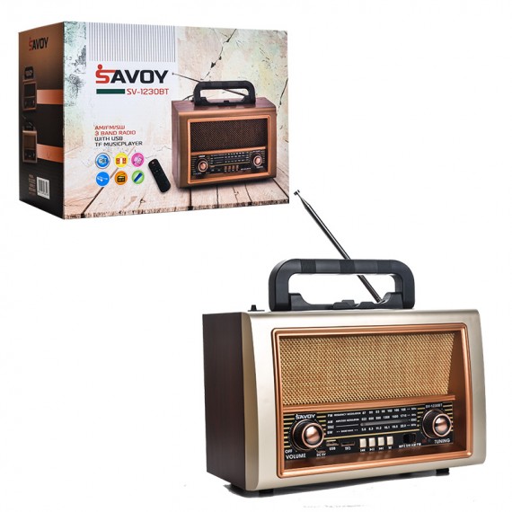 پخش عمده اسپیکر بلوتوث رم و فلش خور ساووی (SAVOY) مدل SV-1230BT