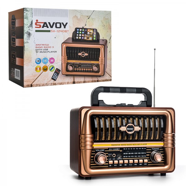 پخش عمده اسپیکر بلوتوث رم و فلش خور ساووی (SAVOY) مدل SV-1240BT