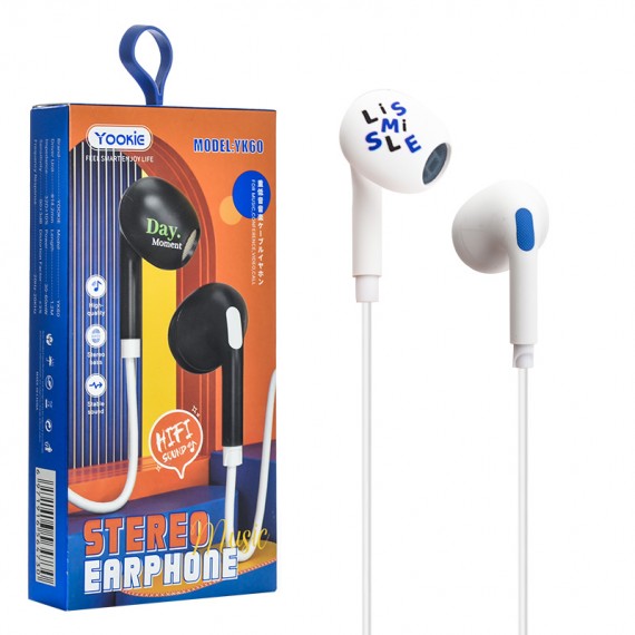 فروش عمده هندزفری سیمی یوکی (Yookie) مدل YK60